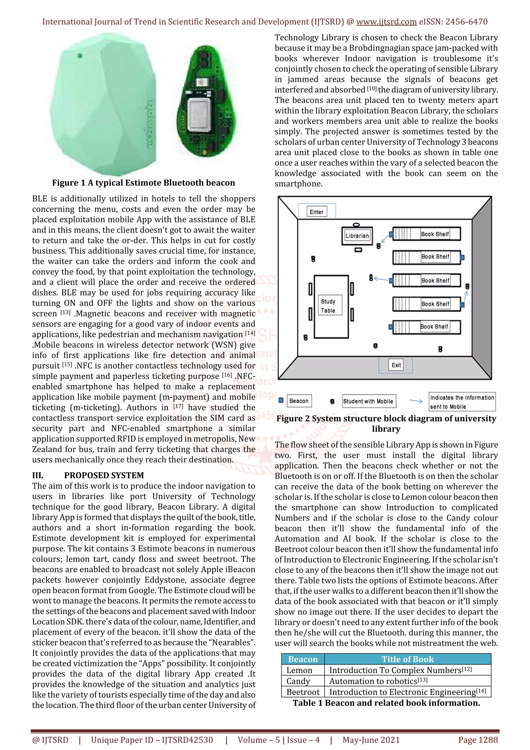 A Beacon Enabled Smart Library Management System | PDF