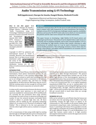 Audio Transmission using Li Fi Technology | PDF