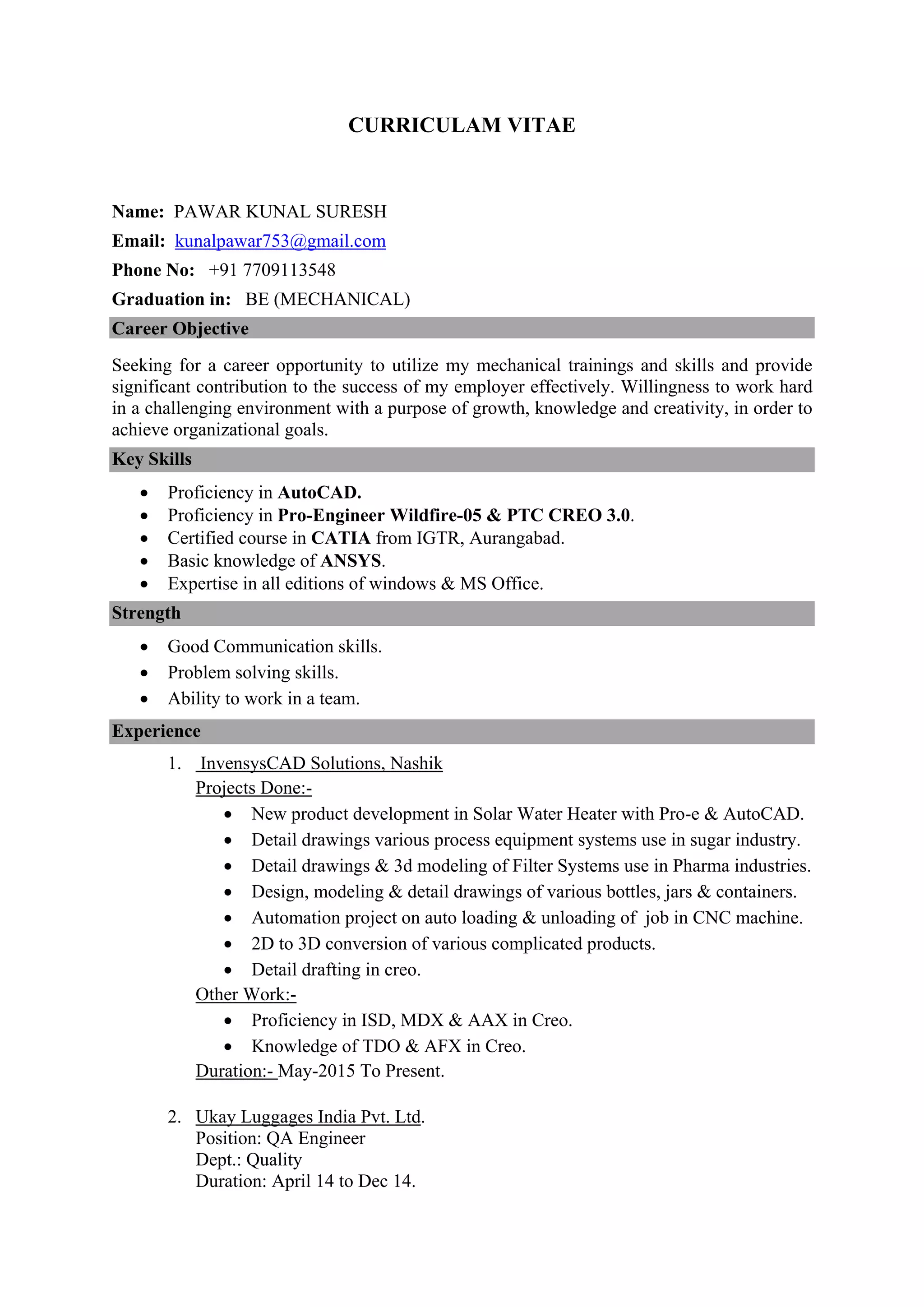 Kunal_Pawar_CV | PDF