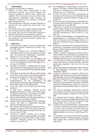 Investigation of Wear Behavior of Rice Husk Filled Cotton Fiber ...