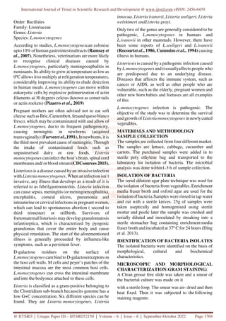 Listeria Survival and Growth in Newly Cutted Vegetables | PDF