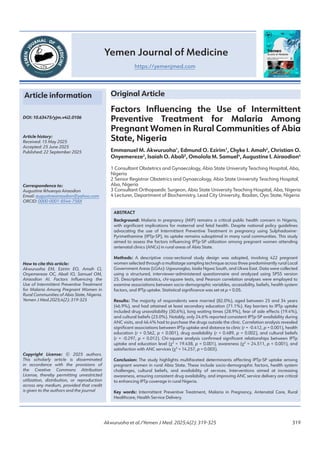 Factors Influencing the Use of Intermittent Preventive Treatment for ...