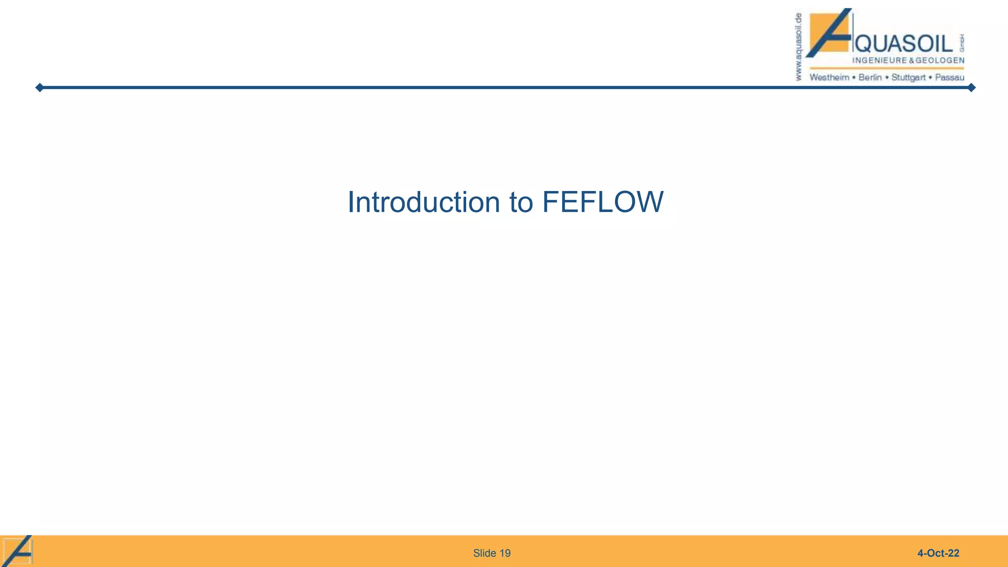 AQUASOIL FEFLOW Training Slides | PPSX