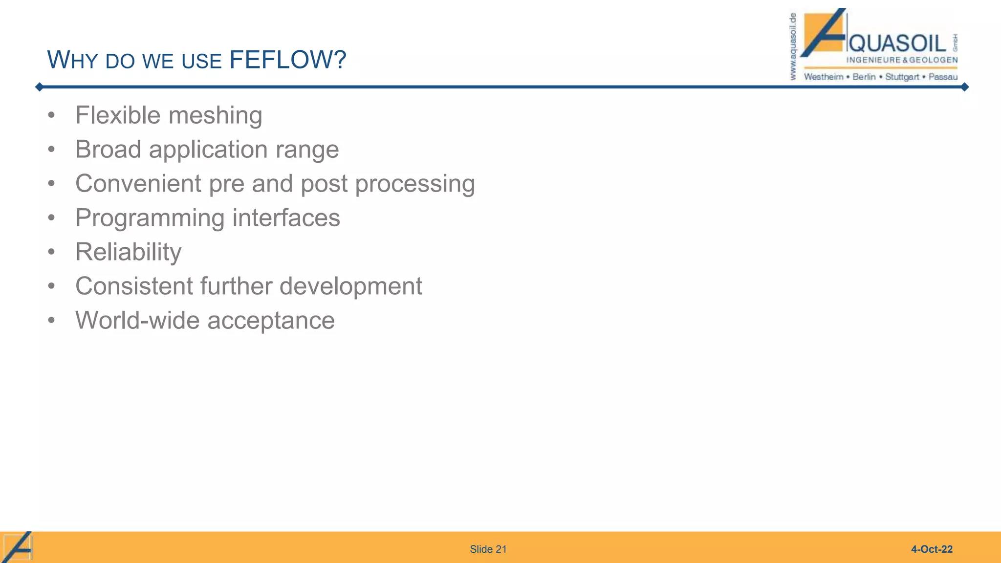 AQUASOIL FEFLOW Training Slides | PPSX