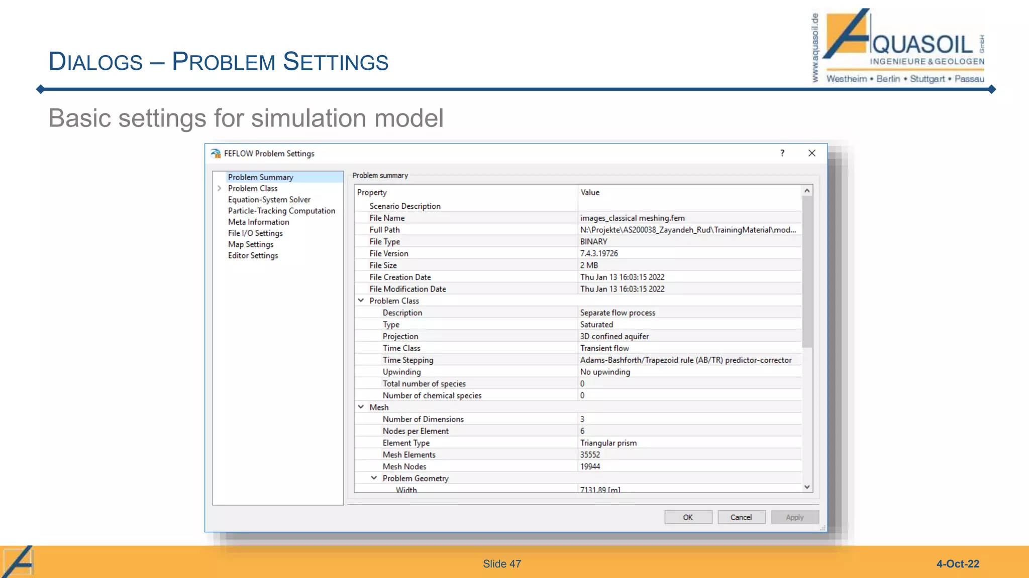 AQUASOIL FEFLOW Training Slides | PPSX