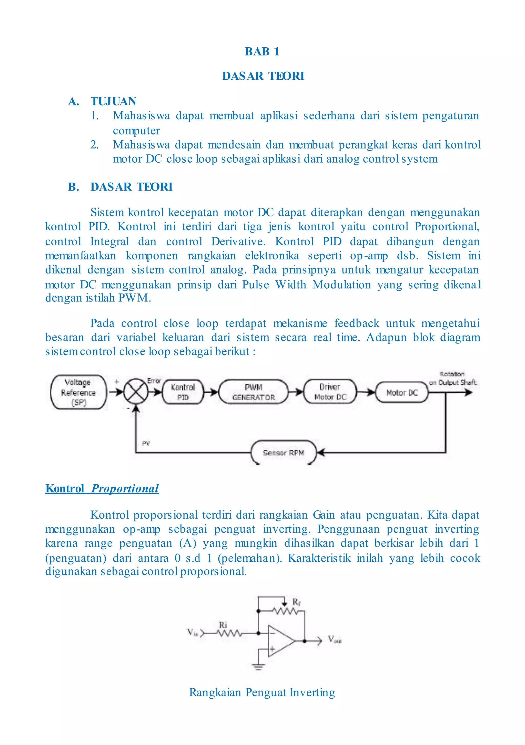 DESAIN CLOSE LOOP CONTROL MOTOR DC | DOCX | Radio Control | Hobbies & Interests