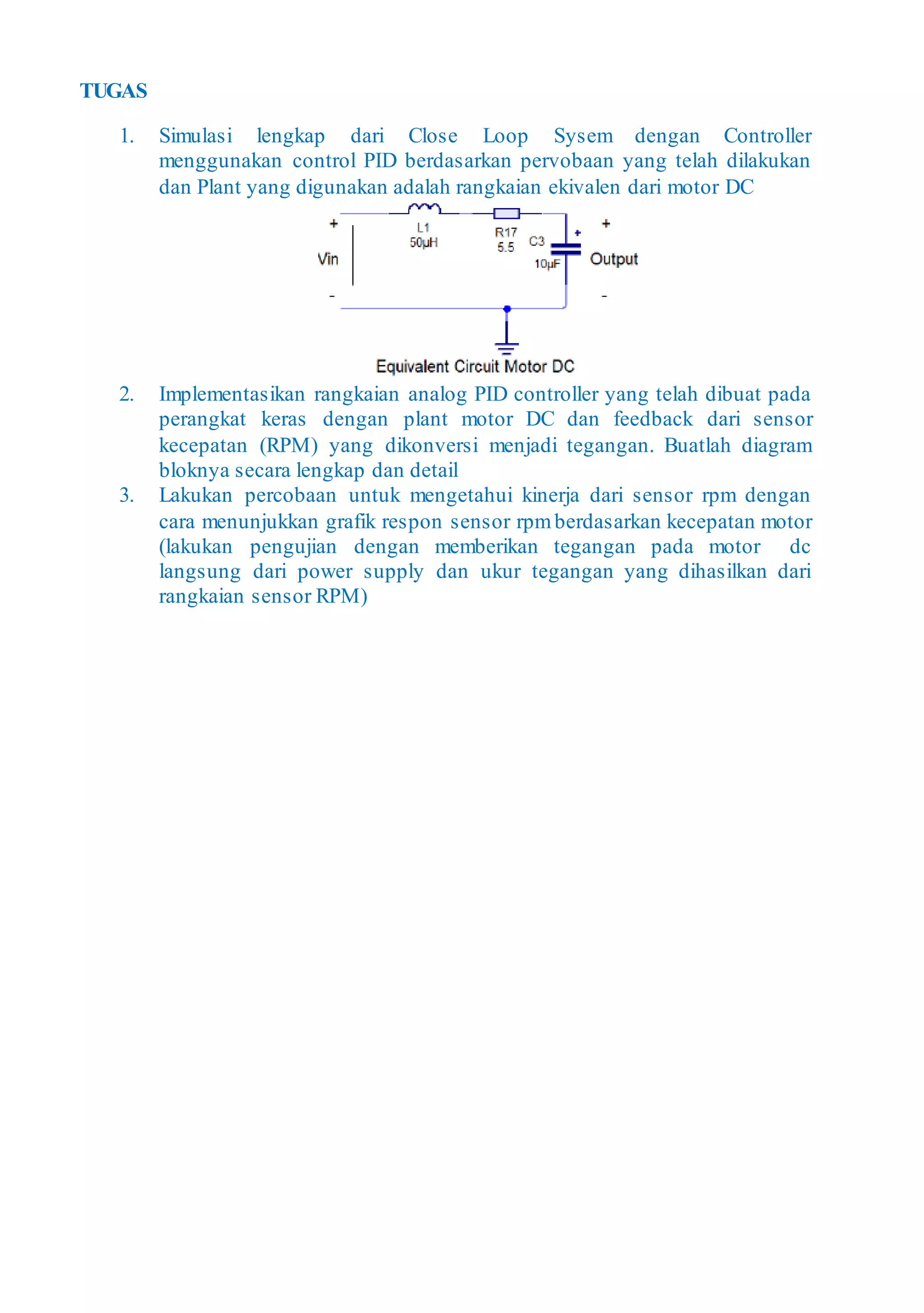 DESAIN CLOSE LOOP CONTROL MOTOR DC | DOCX