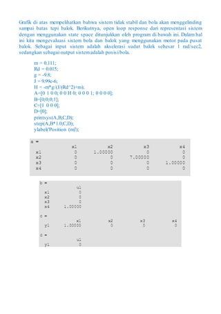 Ball & Beam Control System | DOCX