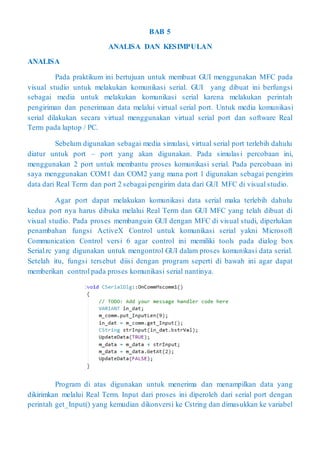 Interface Menggunakan Komunikasi Serial | DOCX