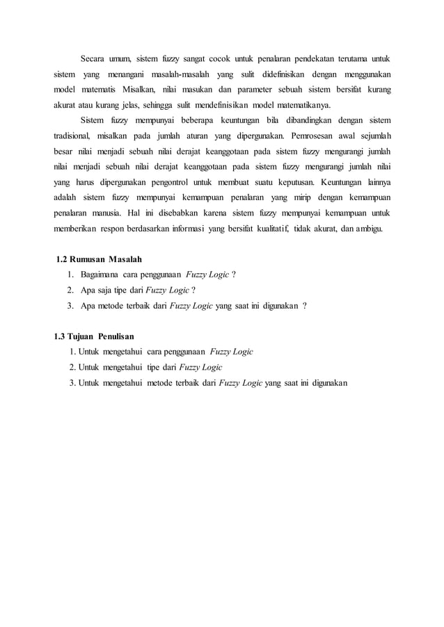 FUZZY LOGIC CONTROLLER | DOCX