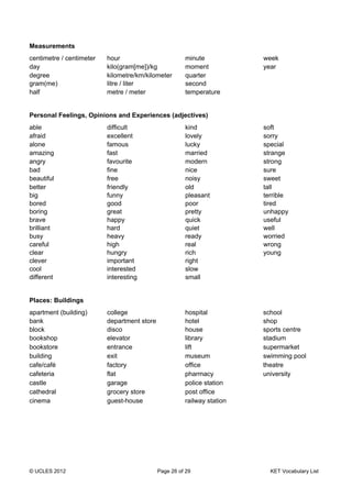 Key vocabulary list | PDF