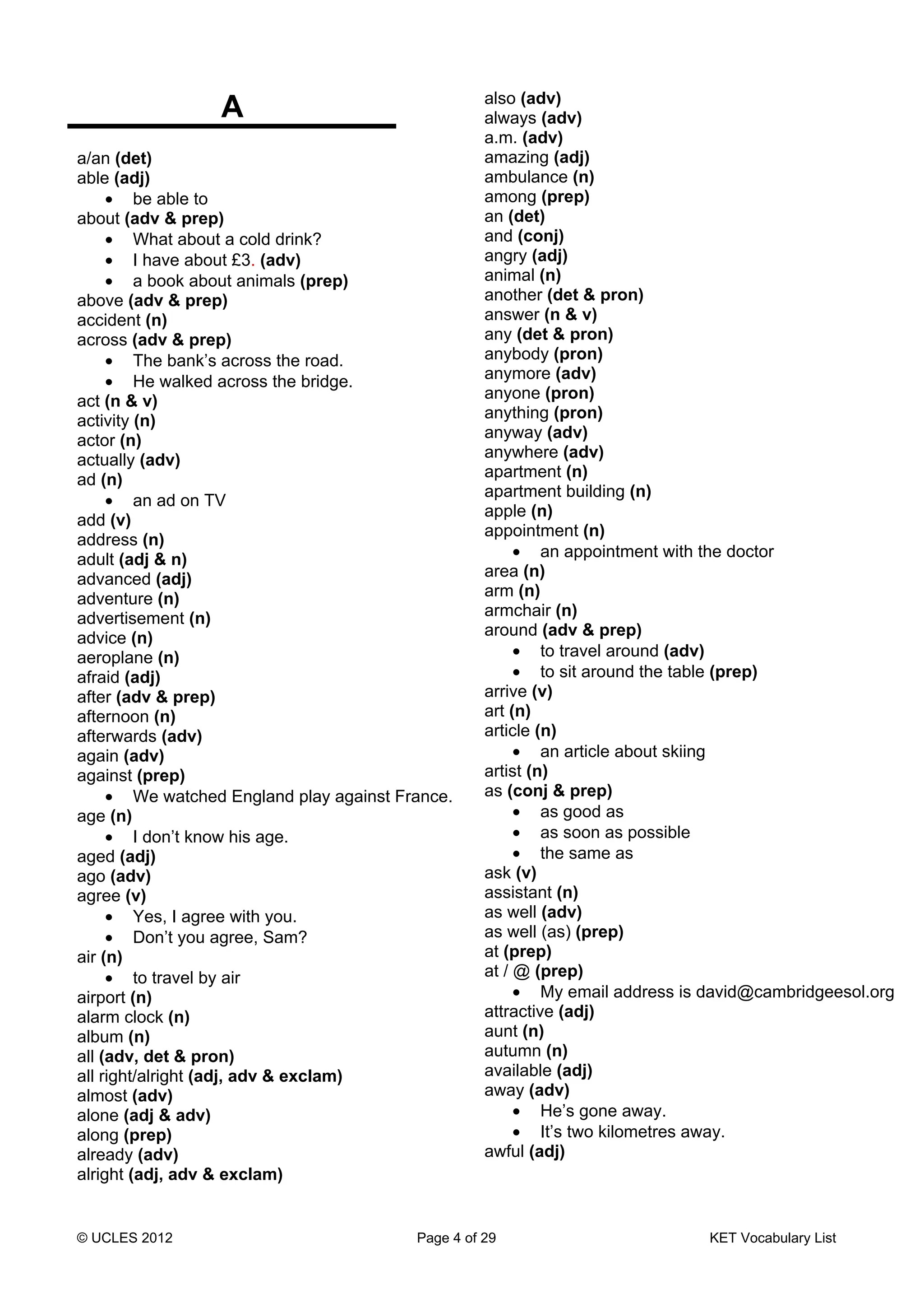 22105 ket-vocabulary-list | PDF