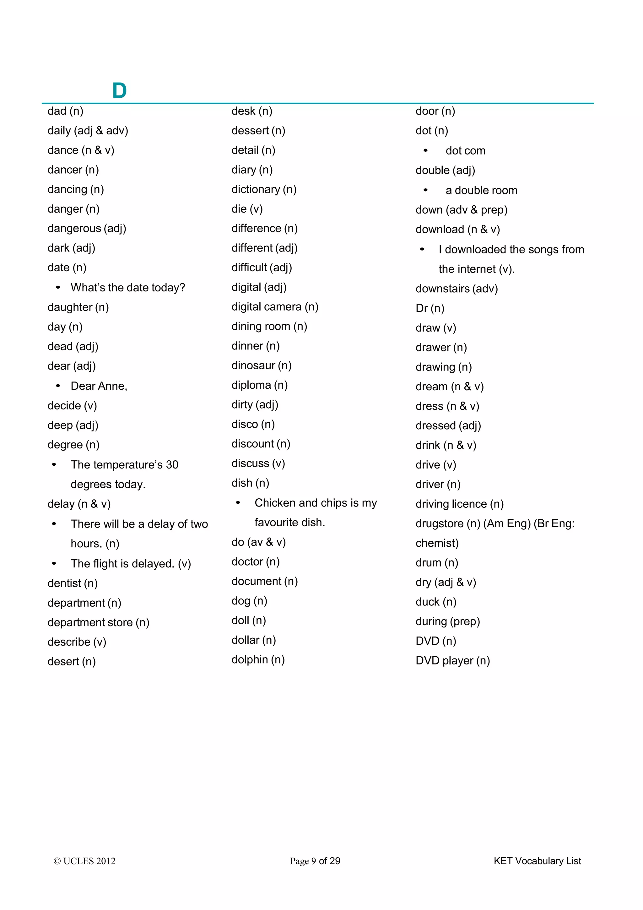22105 ket-vocabulary-list (1) | PDF