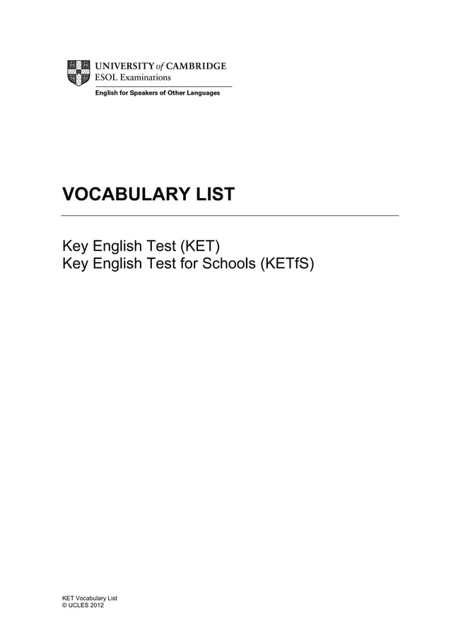 22105 ket-vocabulary-list 2012 | PDF