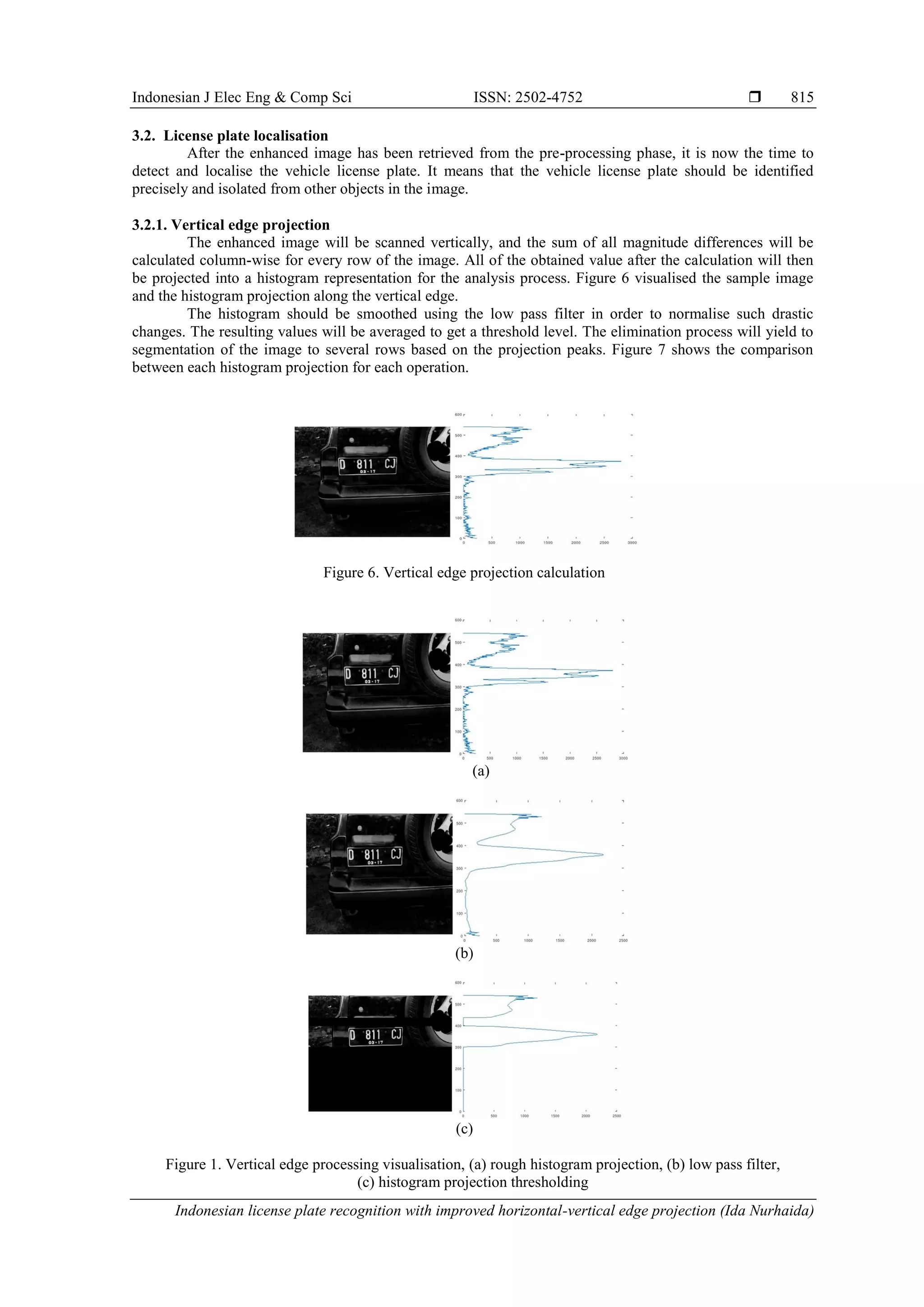 Indonesian license plate recognition with improved horizontal-vertical edge projection | PDF