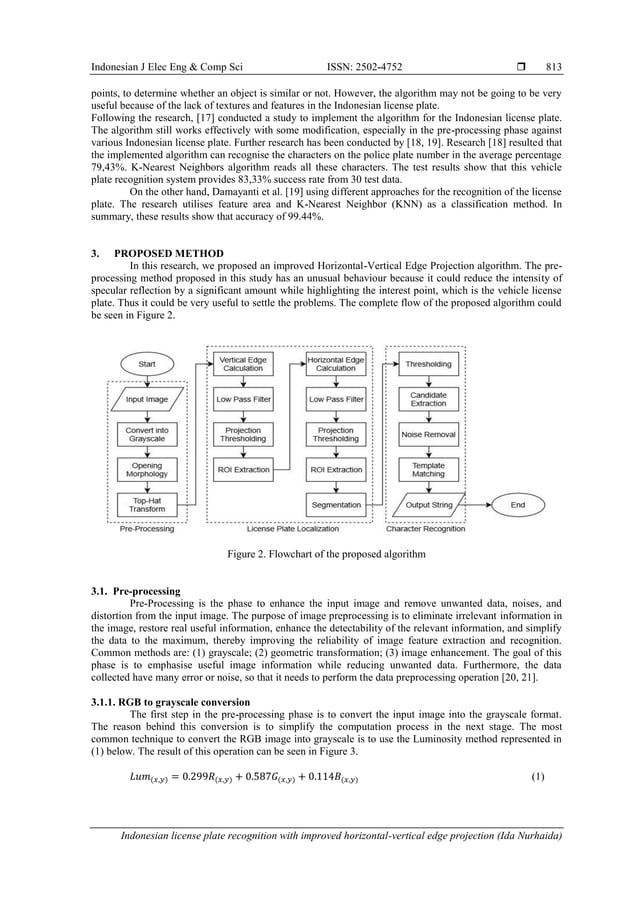 Indonesian license plate recognition with improved horizontal-vertical edge projection | PDF