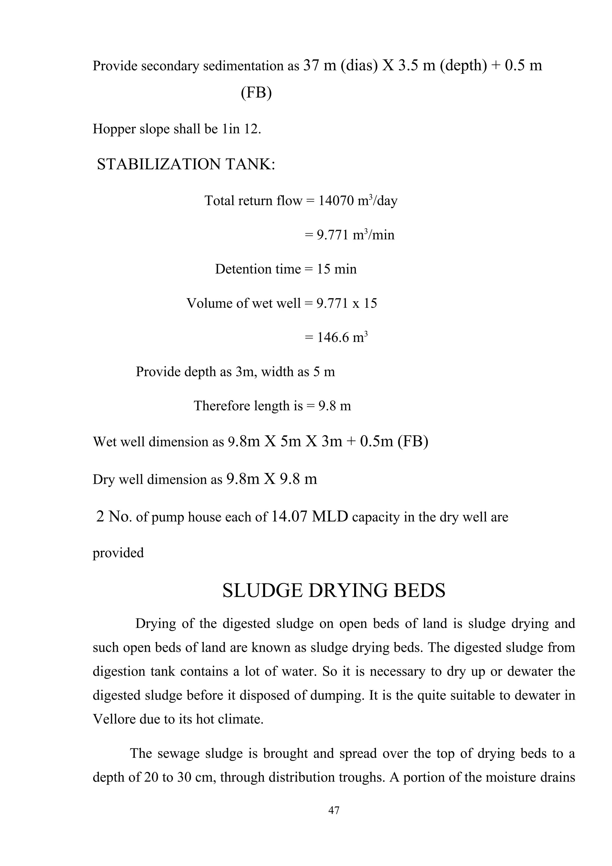 Sewage Treatment Plant Design Project | PDF
