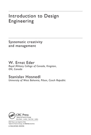 Introduction To Design Engineering Systematic Creativity And Management ...