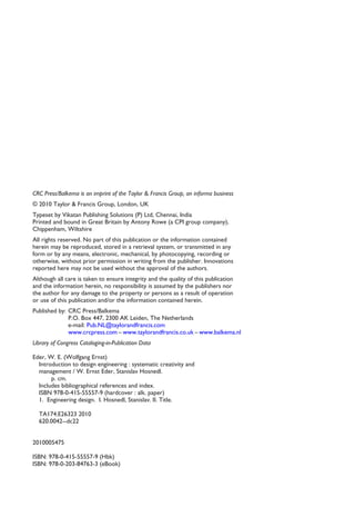 Introduction To Design Engineering Systematic Creativity And Management ...