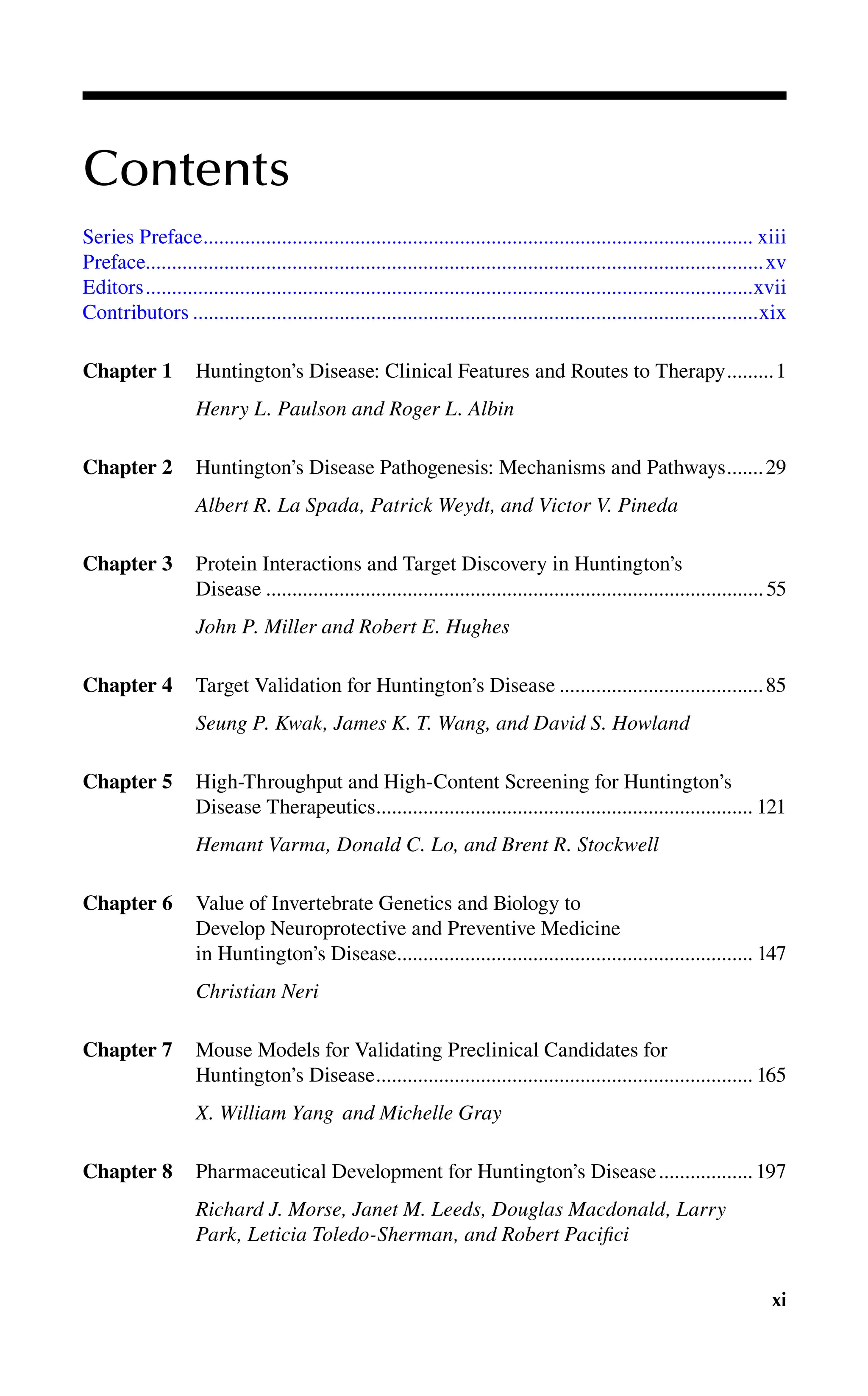 Neurobiology Of Huntingtons Disease Applications To Drug Discovery ...
