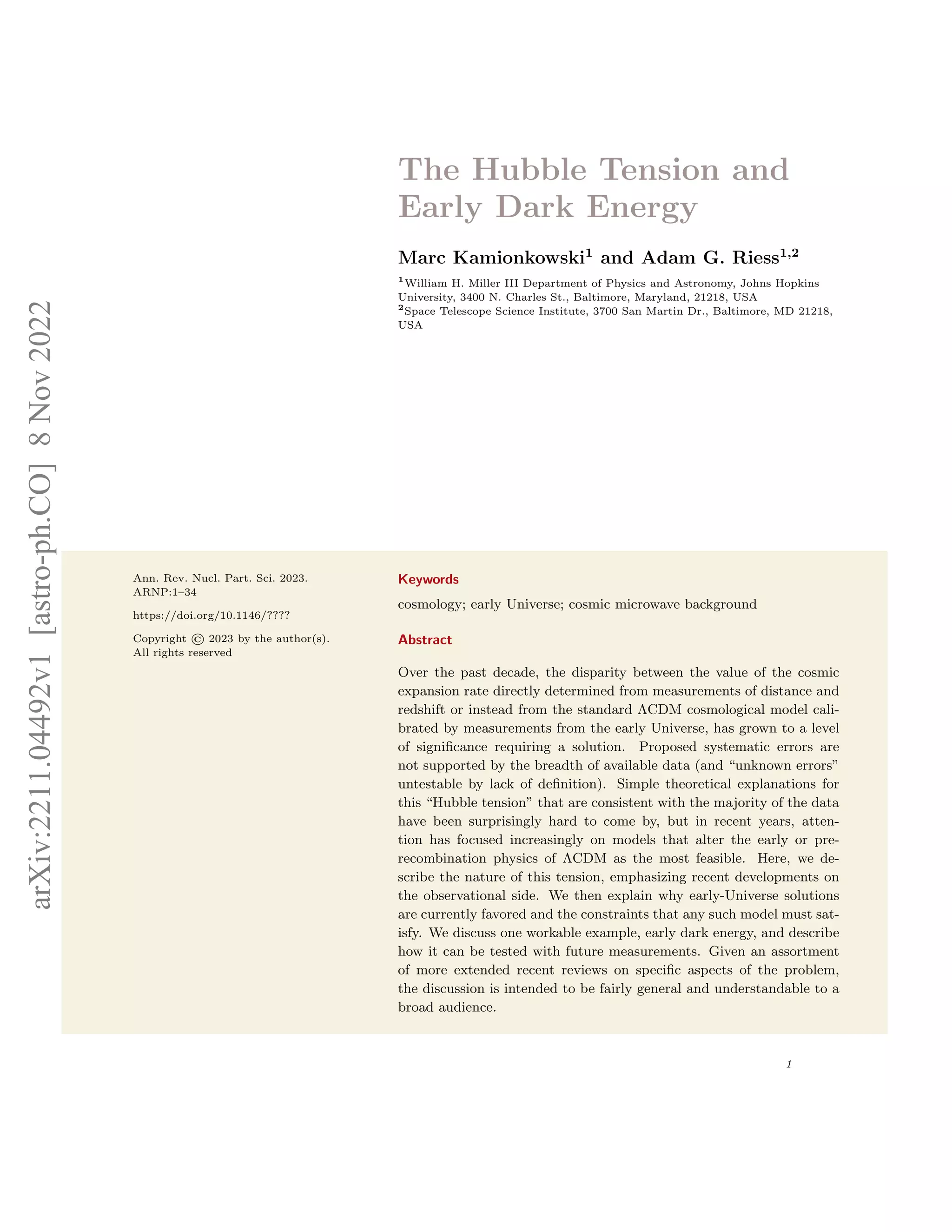 The Hubble Tension and Early Dark Energy | PDF