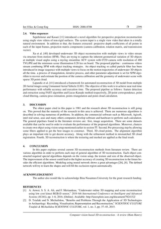 Computer Vision Based 3D Reconstruction : A Review | PDF