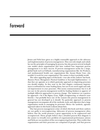 Management By Process A Roadmap To Sustainable Business Process ...