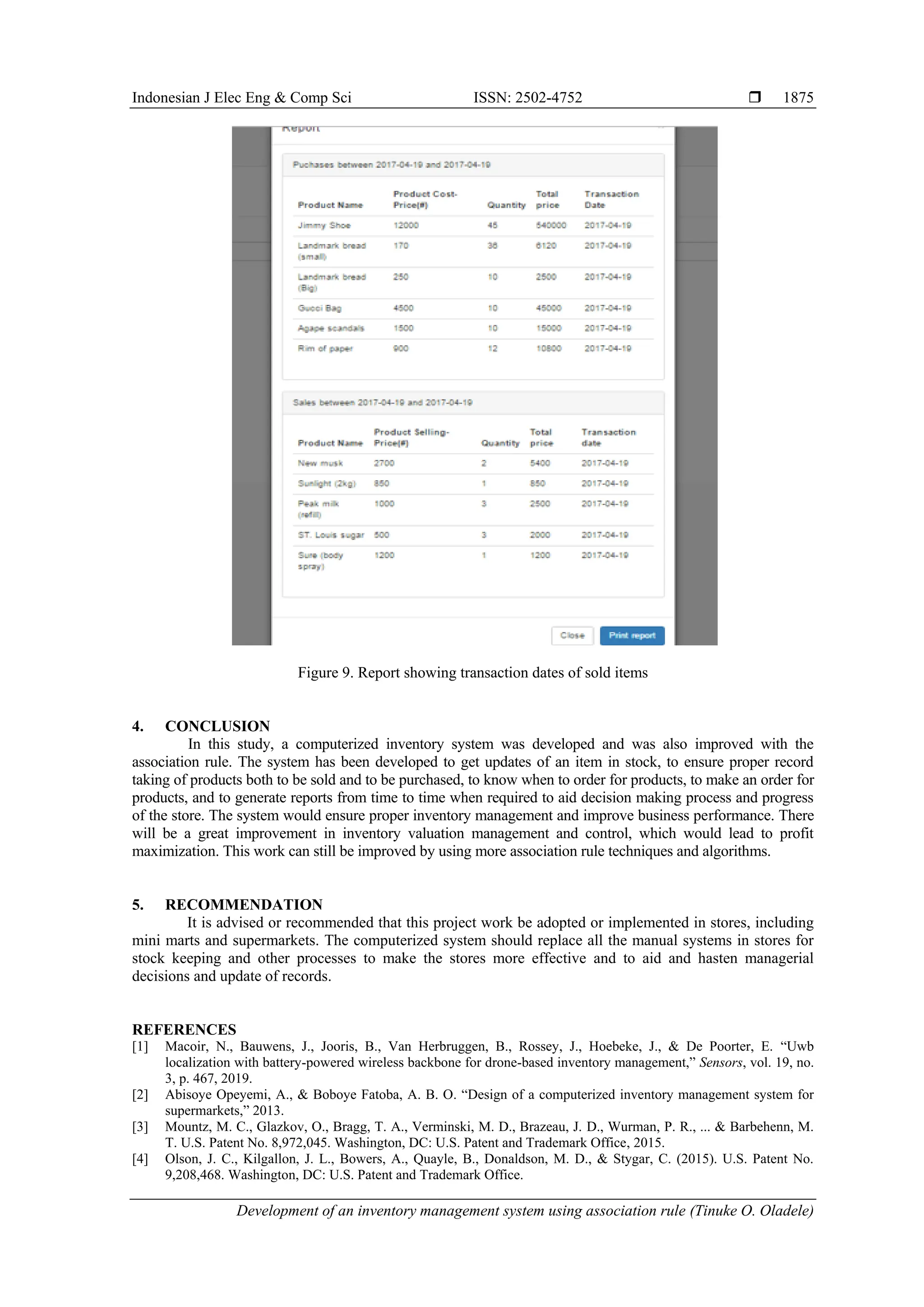 Development of an inventory management system using association rule | PDF | Databases ...
