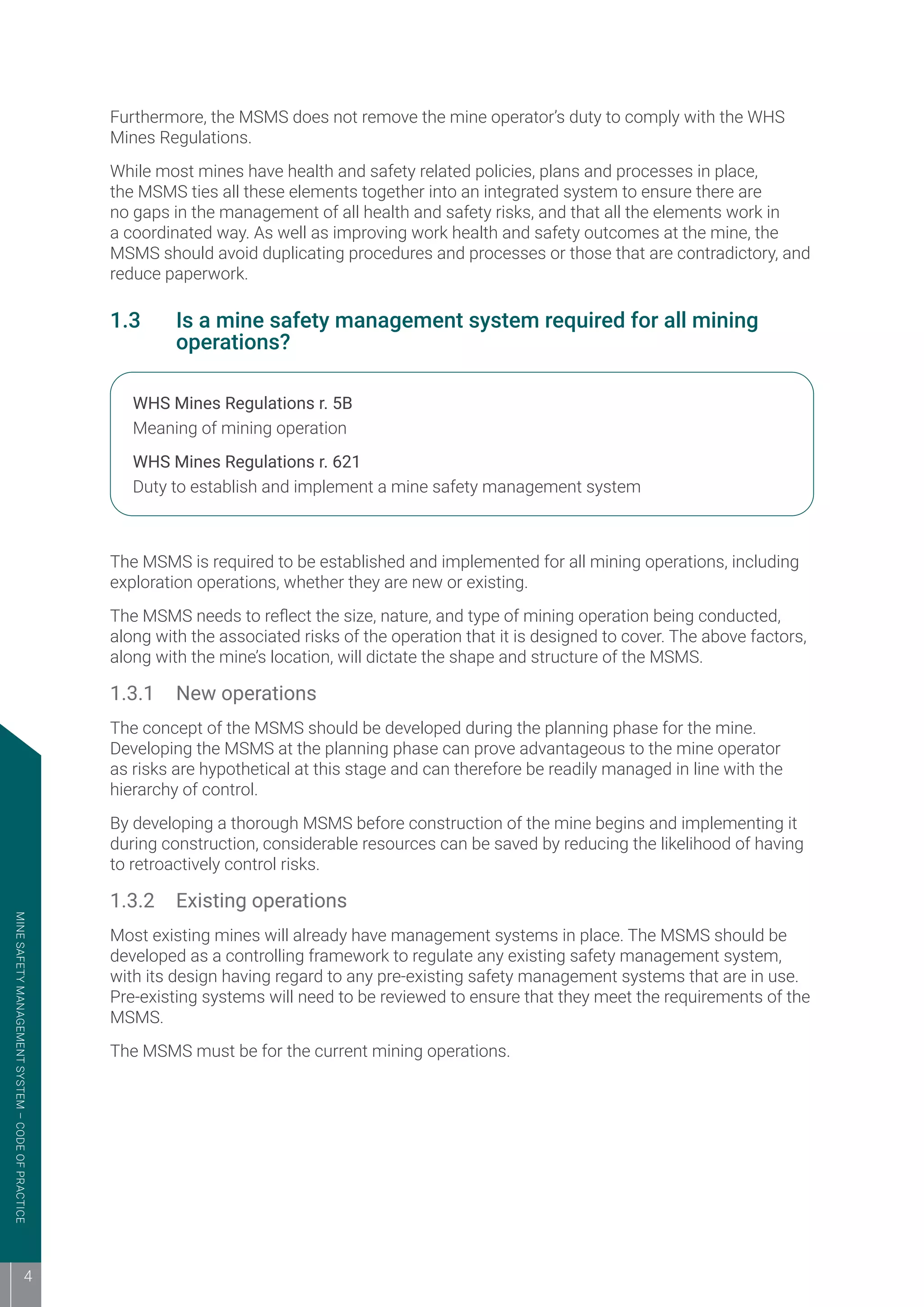 Code of practice - Mine Safety Management System | PDF