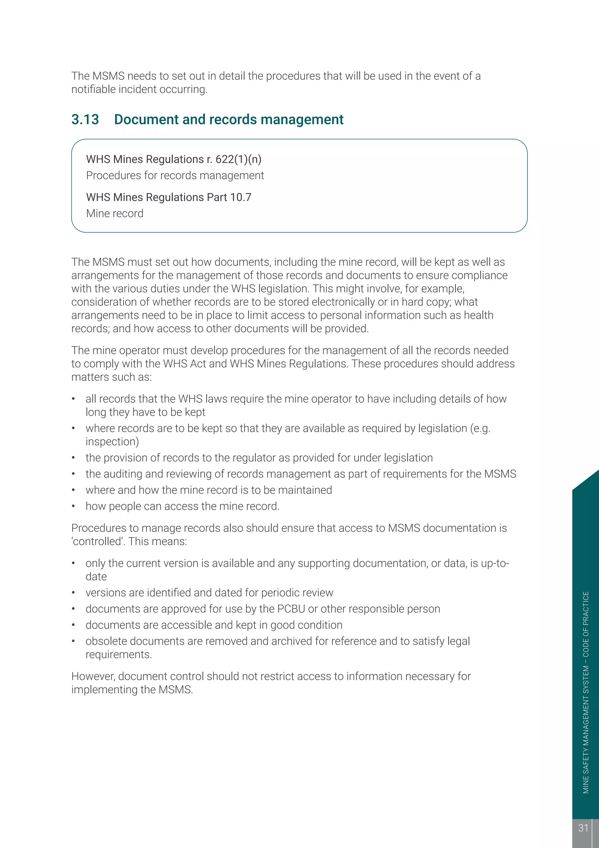Code of practice - Mine Safety Management System | PDF