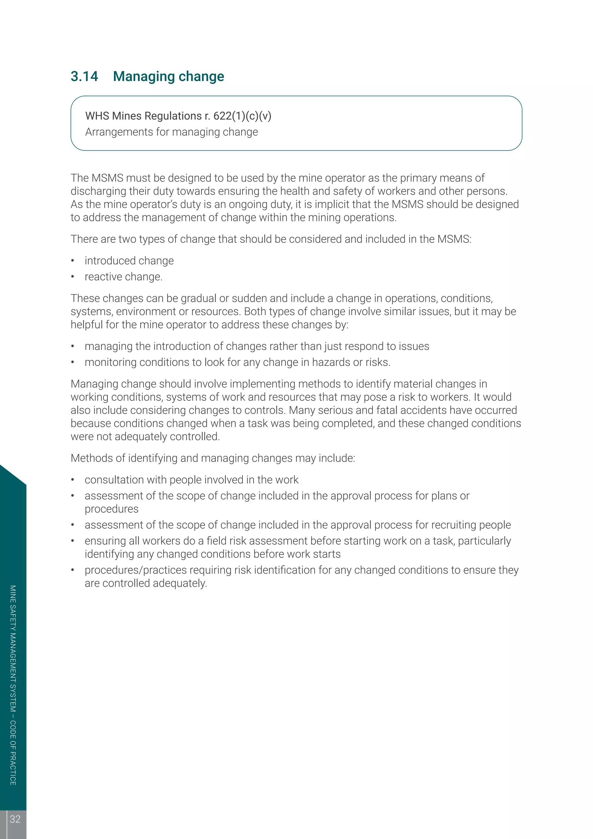 Code of practice - Mine Safety Management System | PDF