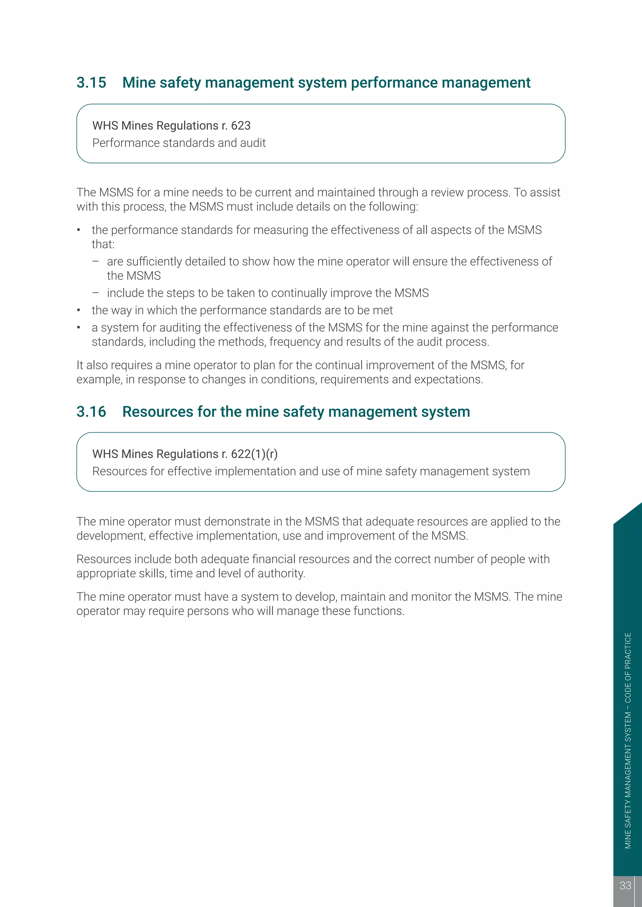 Code of practice - Mine Safety Management System | PDF