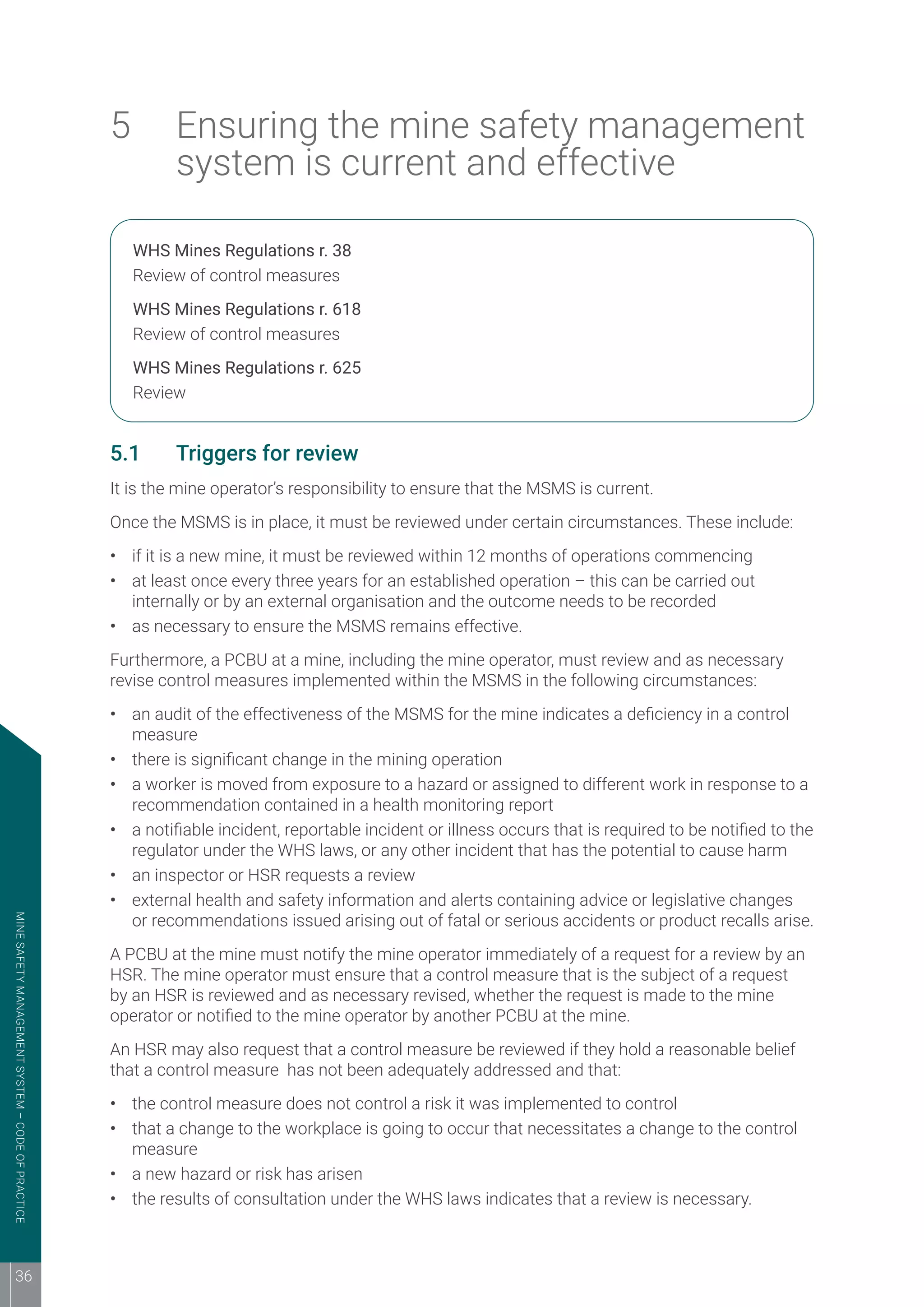 Code of practice - Mine Safety Management System | PDF