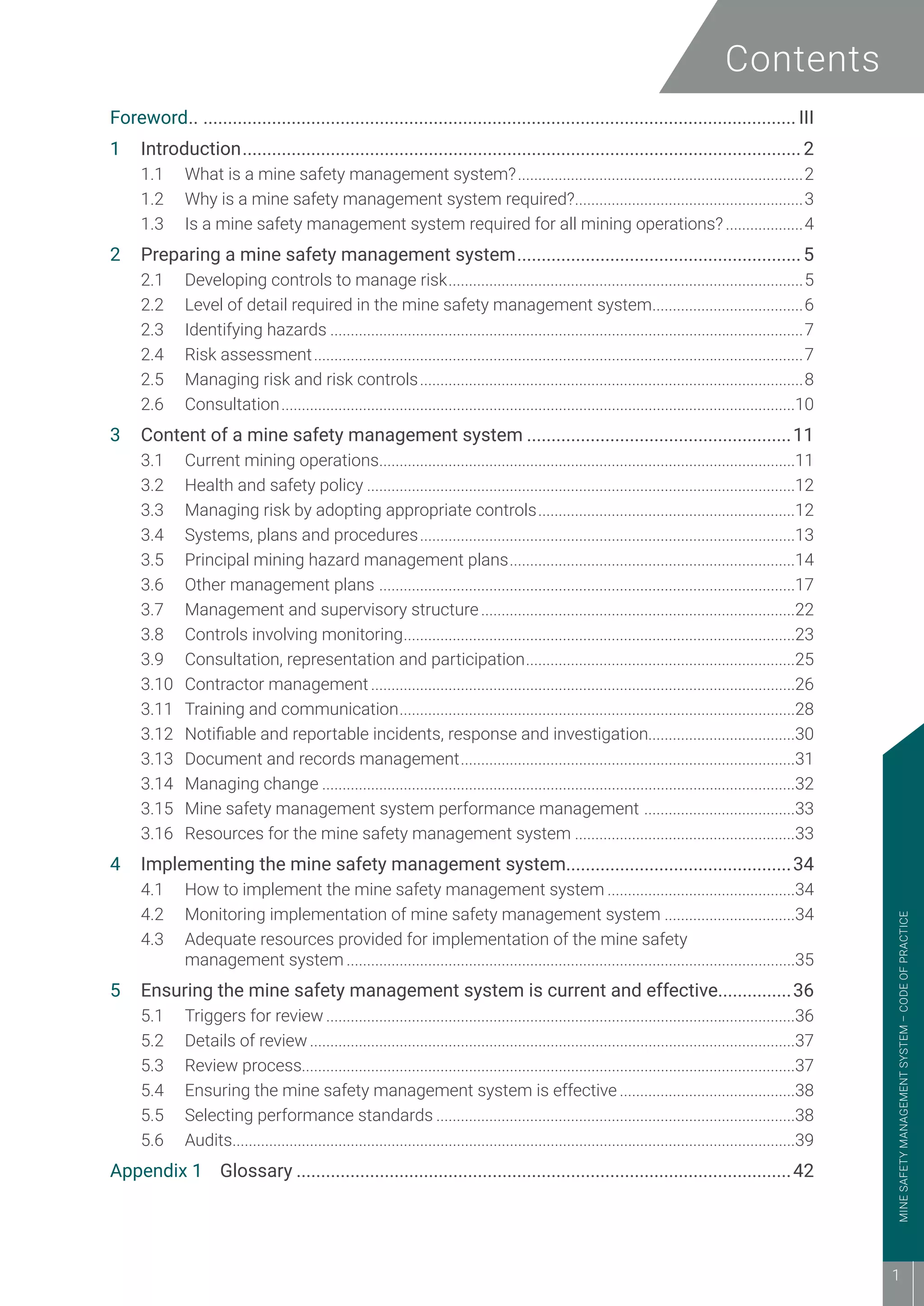 Code of practice - Mine Safety Management System | PDF