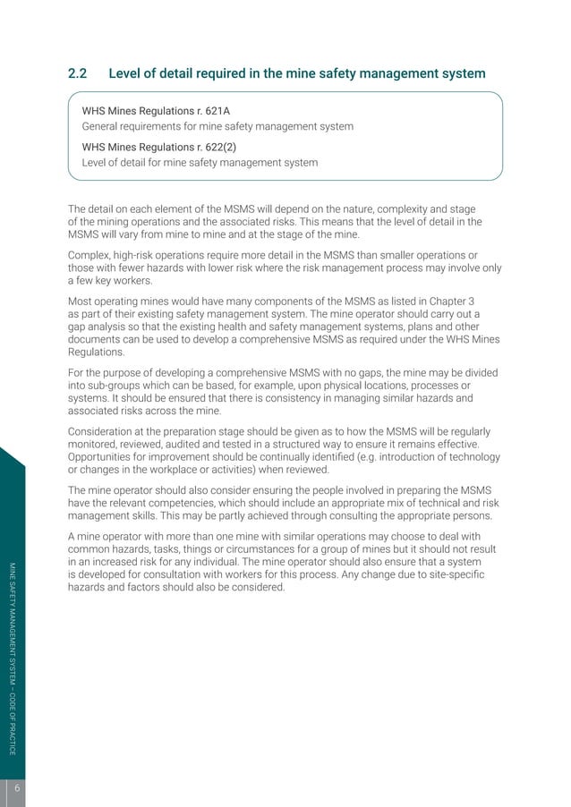 Code of practice - Mine Safety Management System | PDF