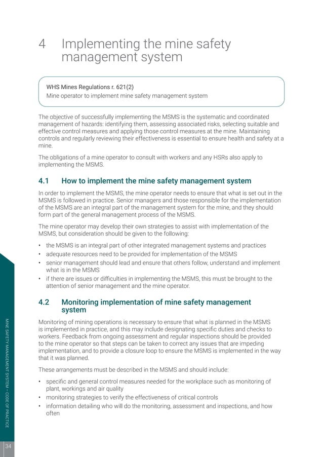 Code of practice - Mine Safety Management System | PDF