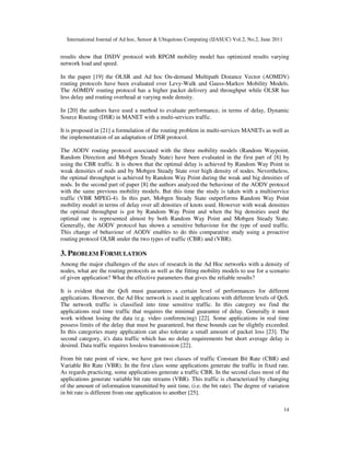 QOS ROUTING AND PERFORMANCE EVALUATION FOR MOBILE AD HOC NETWORKS USING OLSR PROTOCOL | PDF