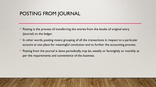 posting transaction in ledger in busines | PPT