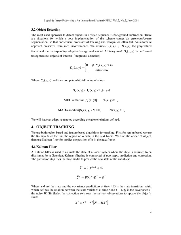 Vehicle Tracking Using Kalman Filter and Features | PDF
