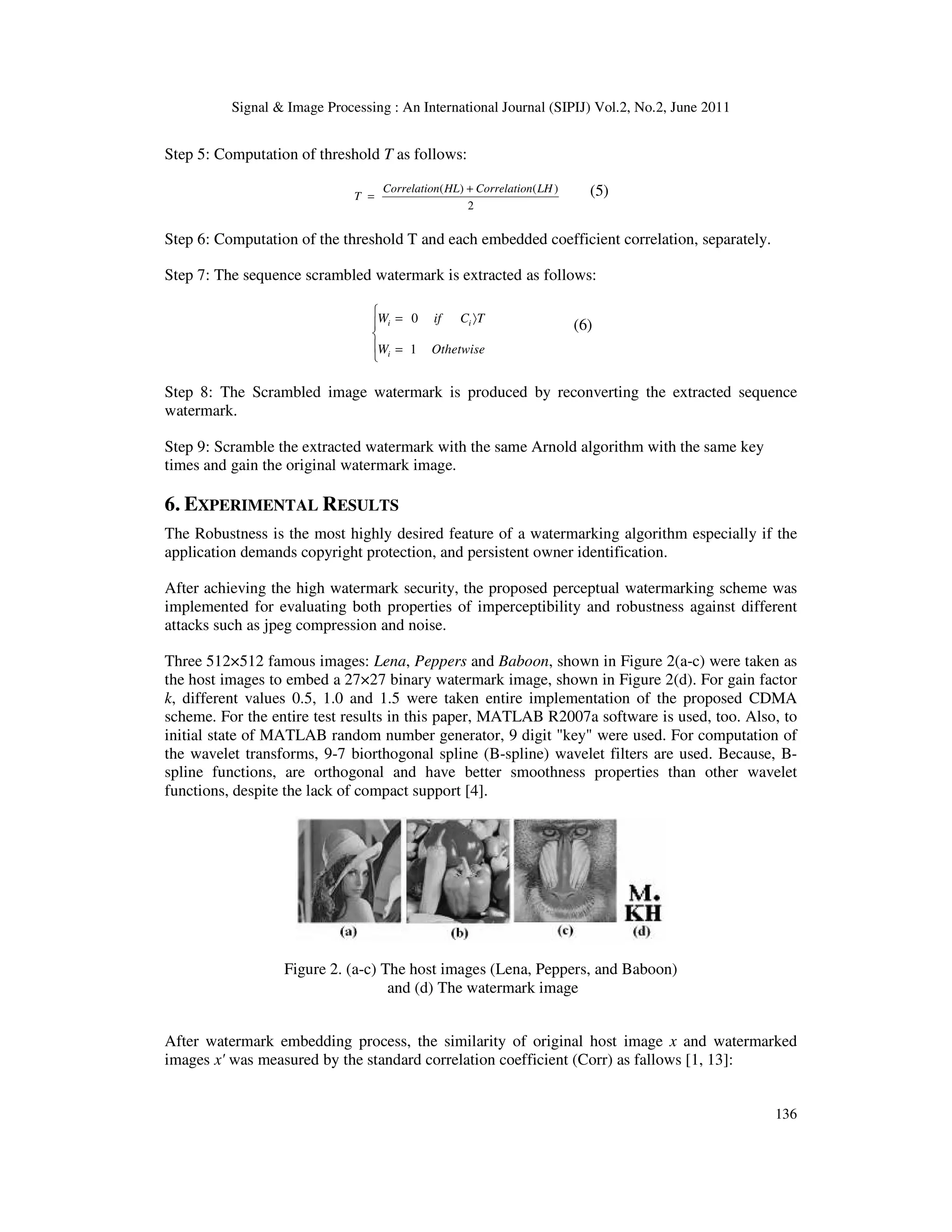 A Secure And Robust Cdma Digital Image Watermarking Algorithm Based On