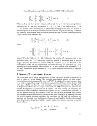 A Secure and Robust CDMA Digital Image Watermarking Algorithm Based on DWT2, YIQ Color Space and ...