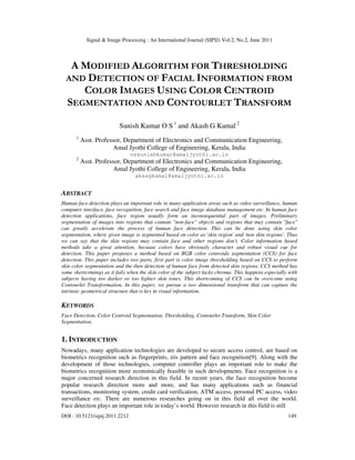A Modified Algorithm for Thresholding and Detection of Facial ...