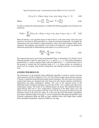 Review of Motion Estimation and Video Stabilization Techniques for Hand Held Mobile Video | PDF