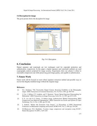 Digital Signature and Watermark Methods for Image Authentication Using Cryptography Analysis | PDF