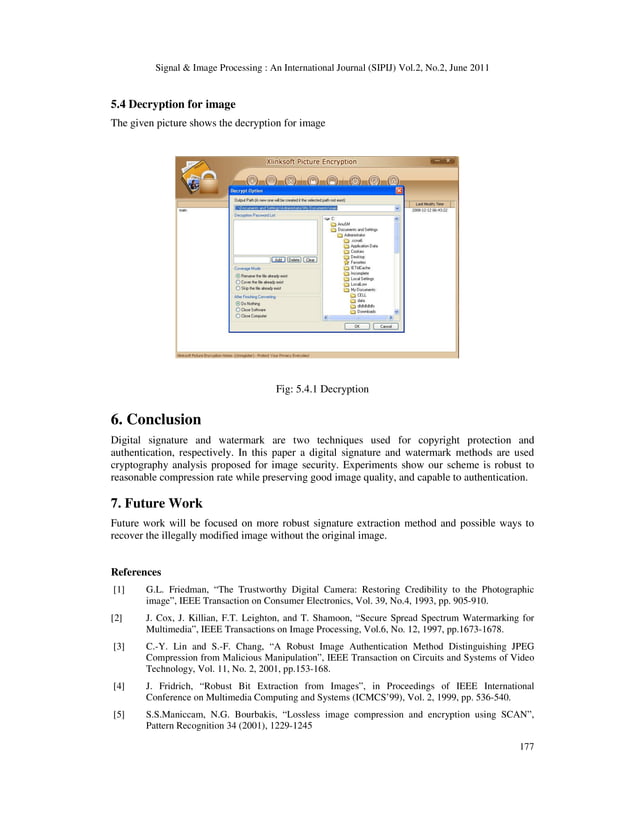 Digital Signature and Watermark Methods for Image Authentication Using Cryptography Analysis | PDF