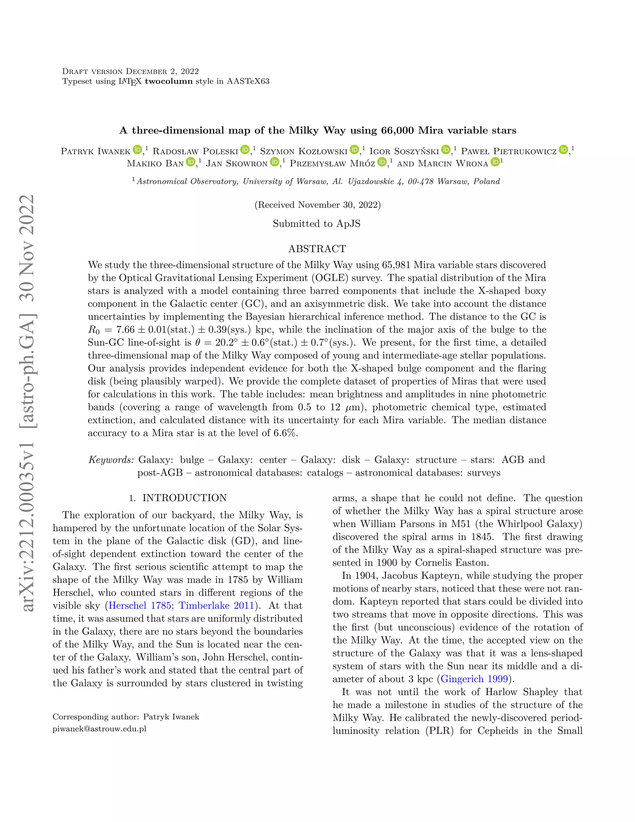 A three-dimensional map of the Milky Way using 66,000 Mira variable ...
