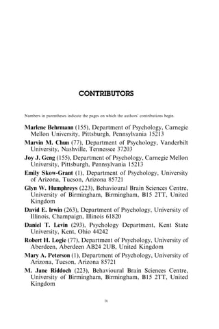 Cognitive Vision David E Irwin And Brian H Ross Eds | PDF