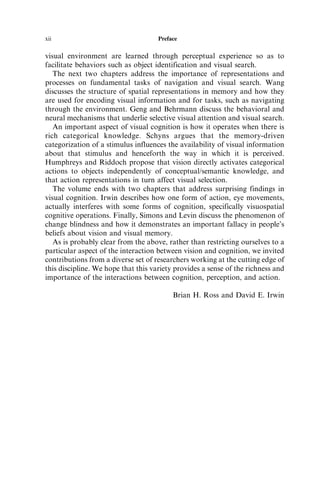 Cognitive Vision David E Irwin And Brian H Ross Eds | PDF