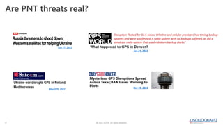 Addressing PNT threats in critical defense infrastructure | PPT