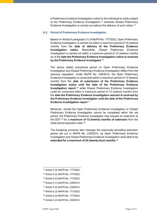 New Regulation on Preliminary Evidence Investigation Procedure relating ...